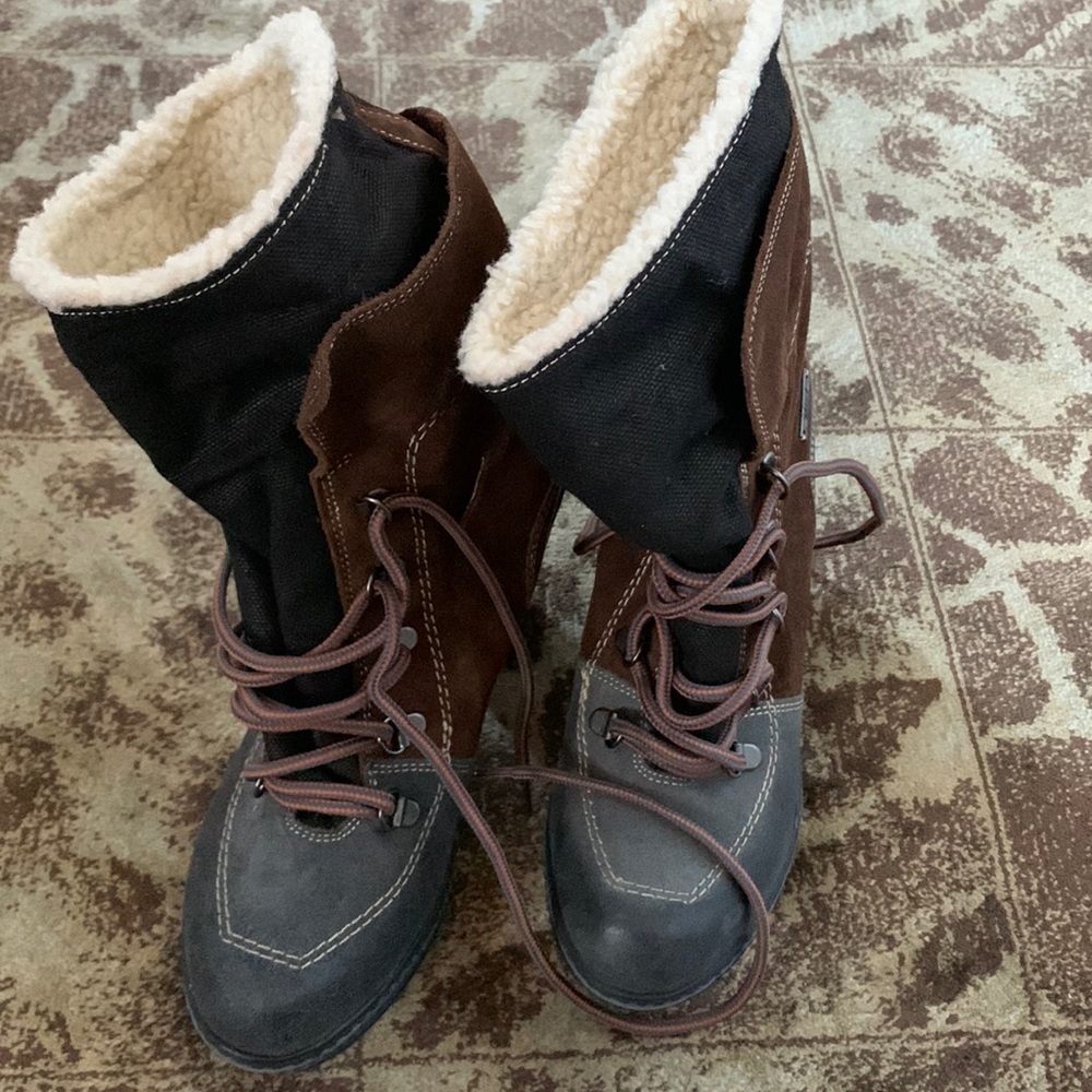 Diesel Shearling Sherpa Charles Platform Booties - Gem